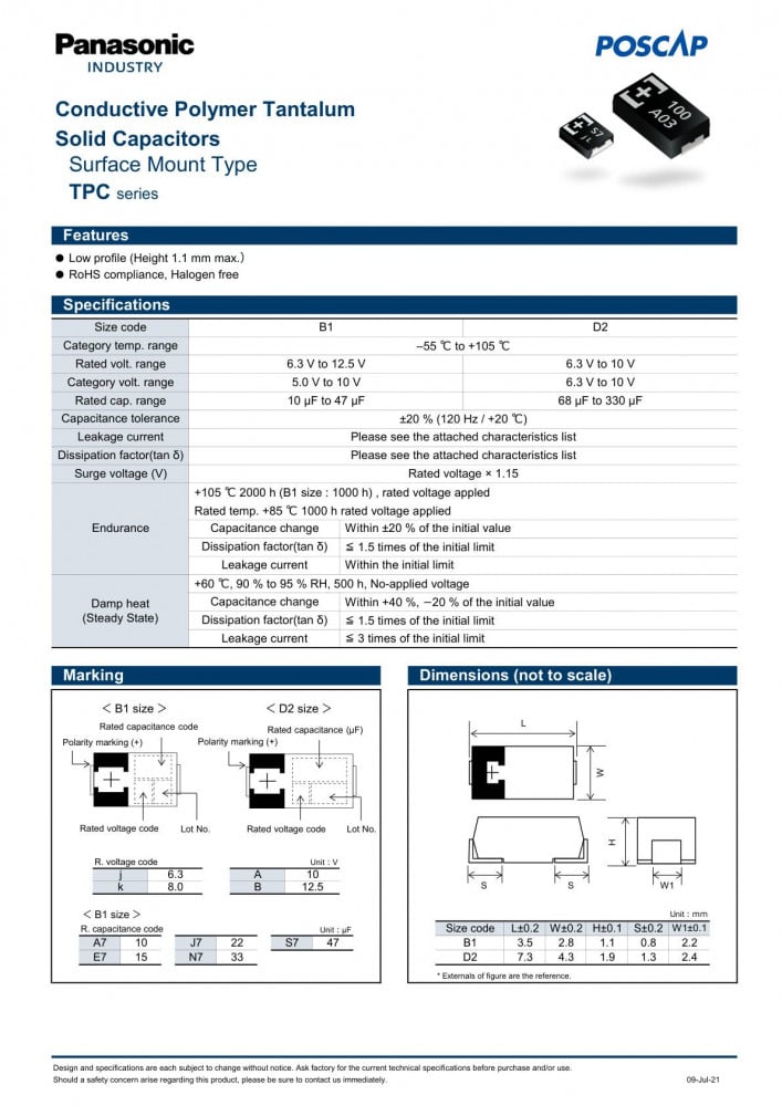 Panasonic TPC series document page 1