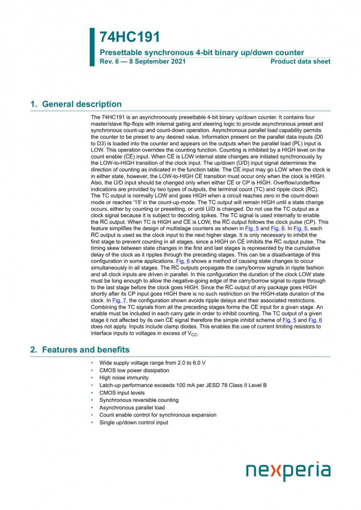 74HC191PW,112 datasheet page 1