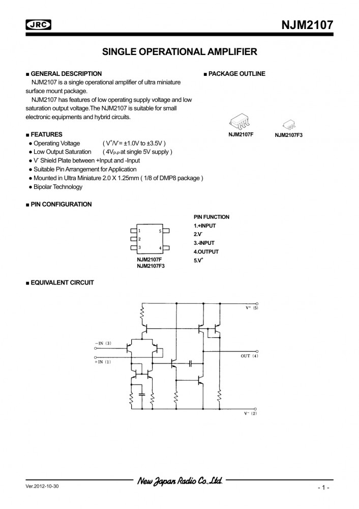 NJM2107 datasheet page 1