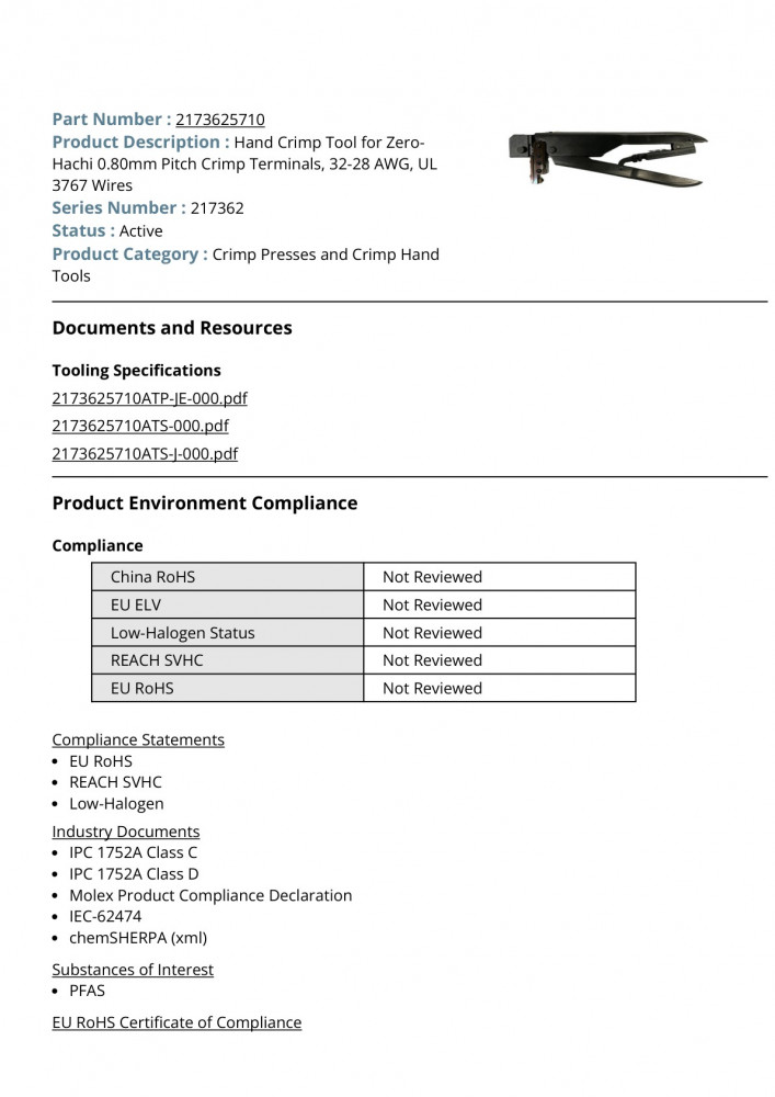 Tooling document preview, page image 1
