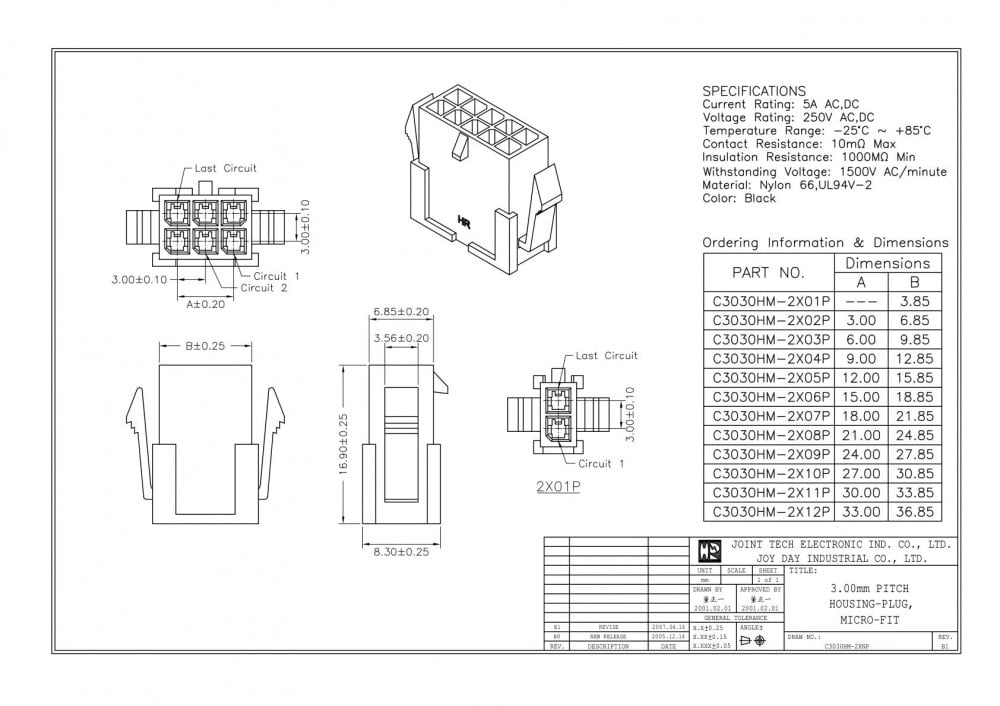 C3030HM-2X10P technical drawing preview