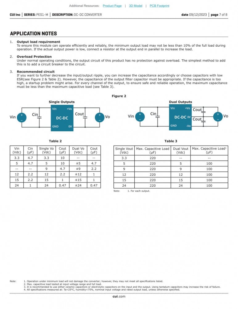 CUI PES1-M datasheet page 7