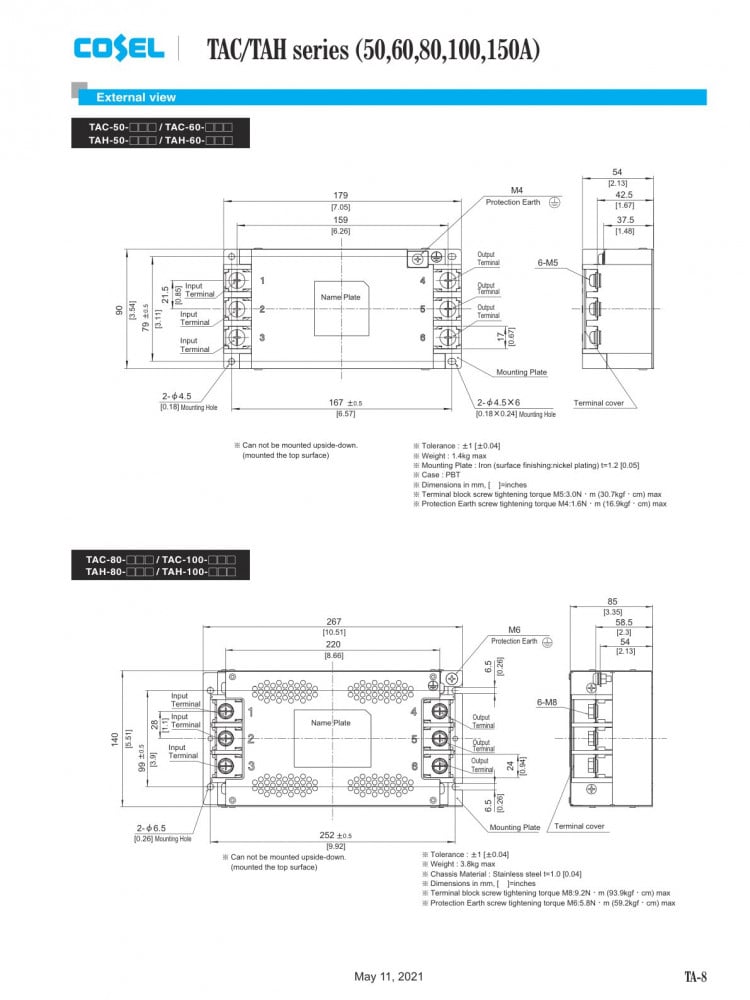 Cosel TAC TAH series datasheet page 2