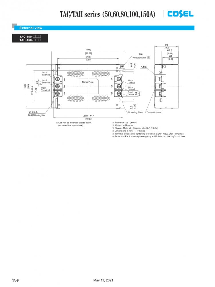 Cosel TAC TAH series datasheet page 3