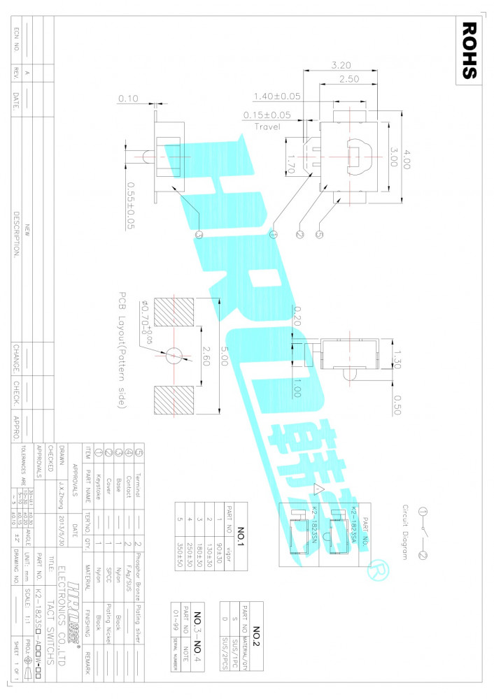 K2-1823SA-A4DW-06 technical drawing