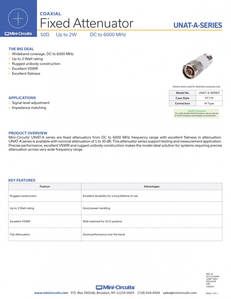 UNAT-30A+ technical document page 1