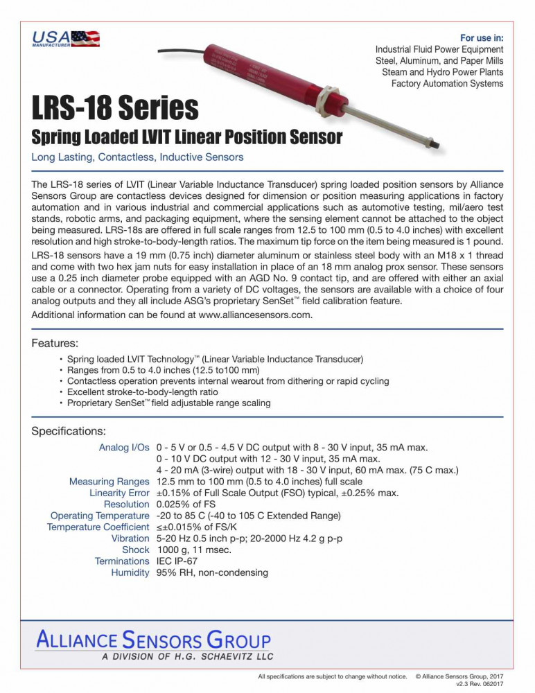 LRSE-18 series technical document page 1