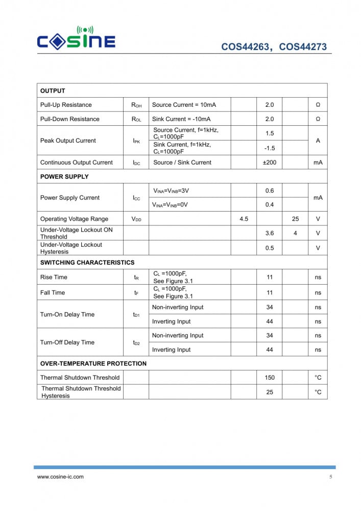 COS44263 datasheet page 5