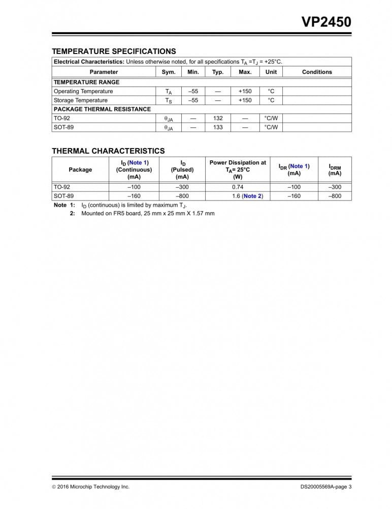 VP2450 datasheet page 3