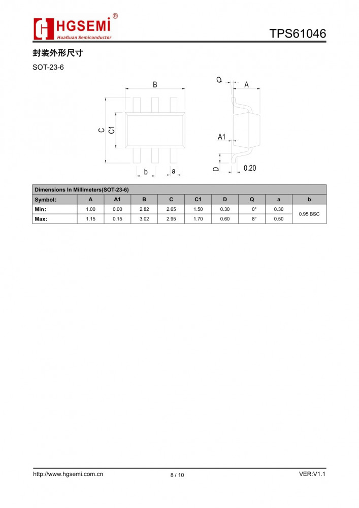 TPS61046M6/TR datasheet page 8