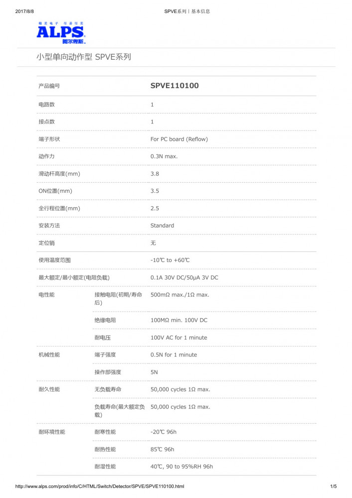 SPVE110100 product overview and specifications