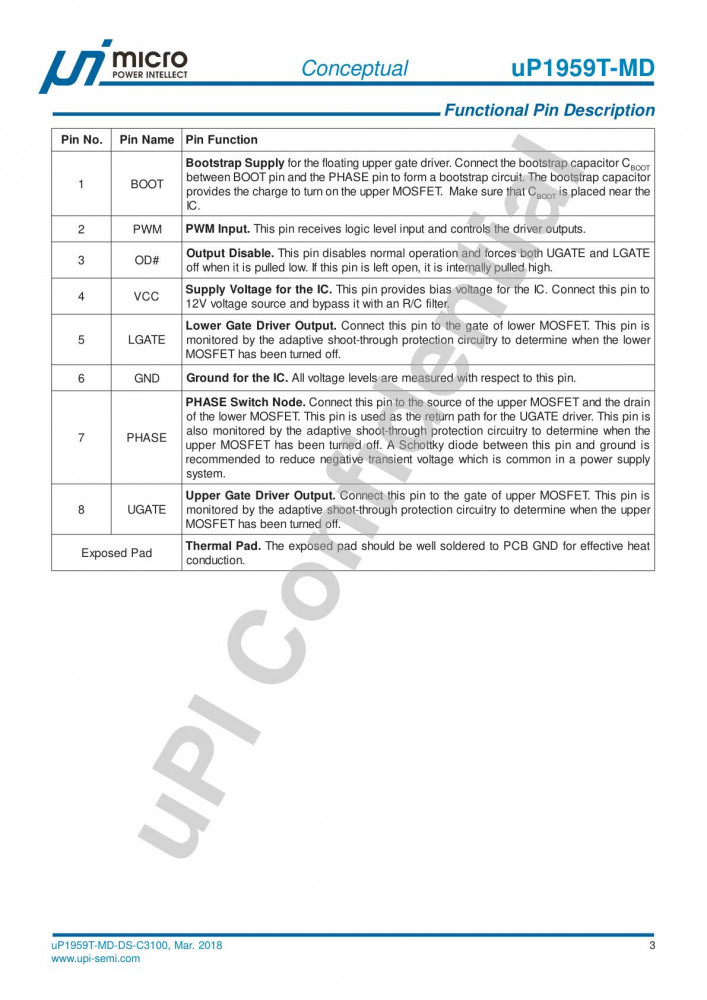 UP1959TDD8-MD datasheet page 3