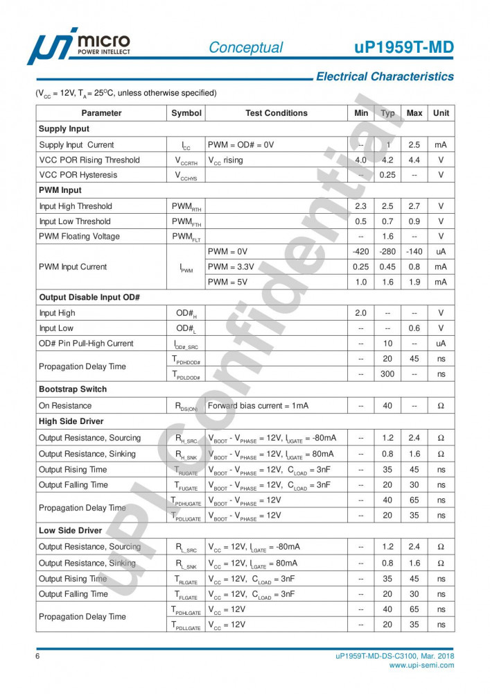 UP1959TDD8-MD datasheet page 6