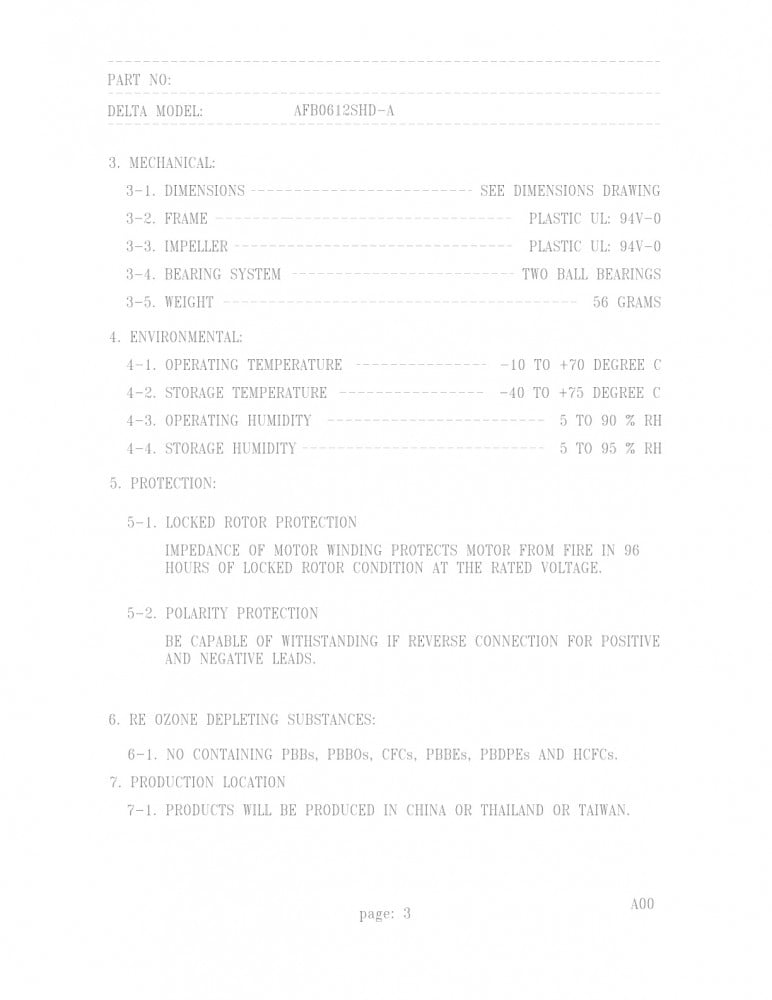 AFB0612SHD-A specification page 4