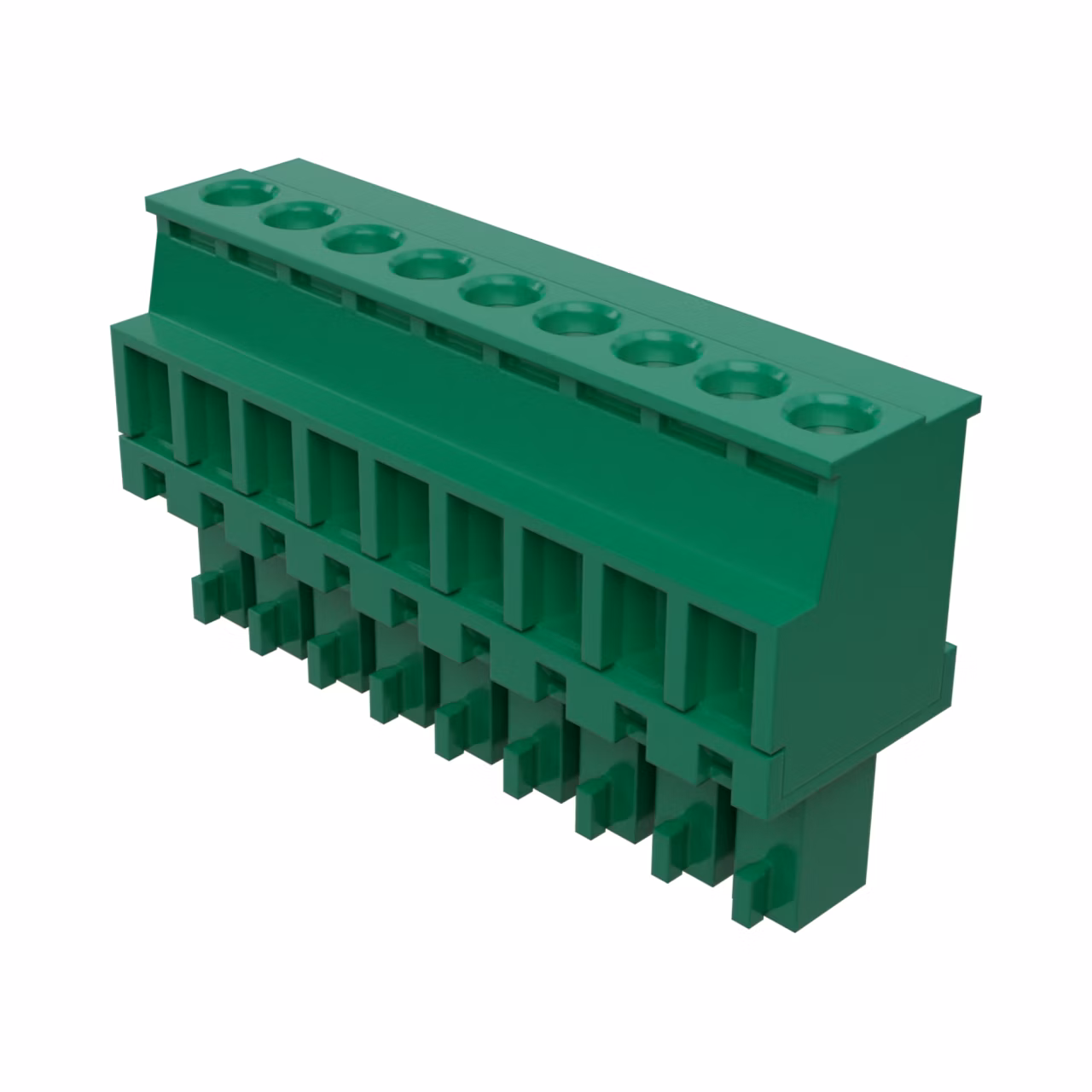 3.81mm Pitch Eurostyle Vertical Plug, Front Wire Entry, Green Housing, 9  Circuits for sale