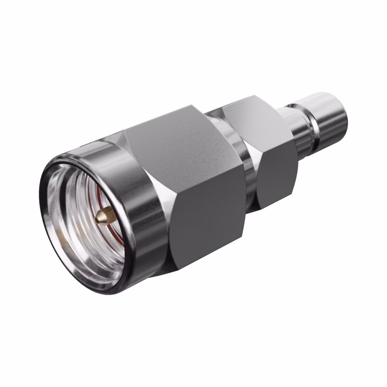 SMB Jack-to-SMA Plug, Between-Series Adapter, Straight, Tray, 50 Ohms for sale