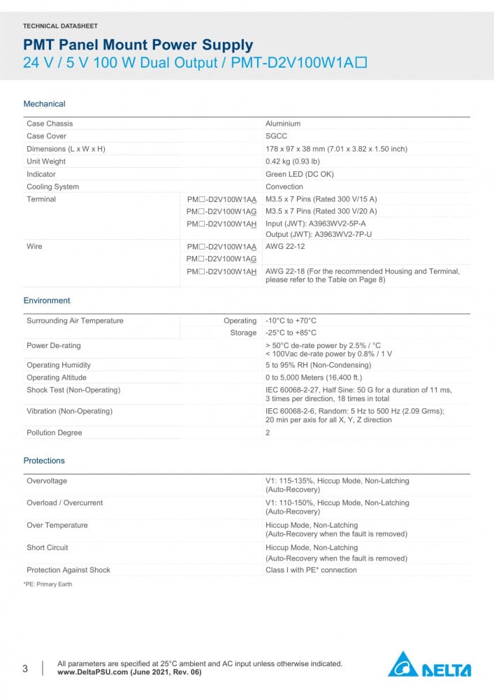PMT-D2V100W1AH datasheet page 3