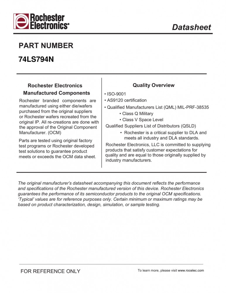 74LS794N datasheet page 1