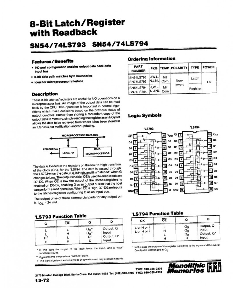 74LS794N datasheet page 2