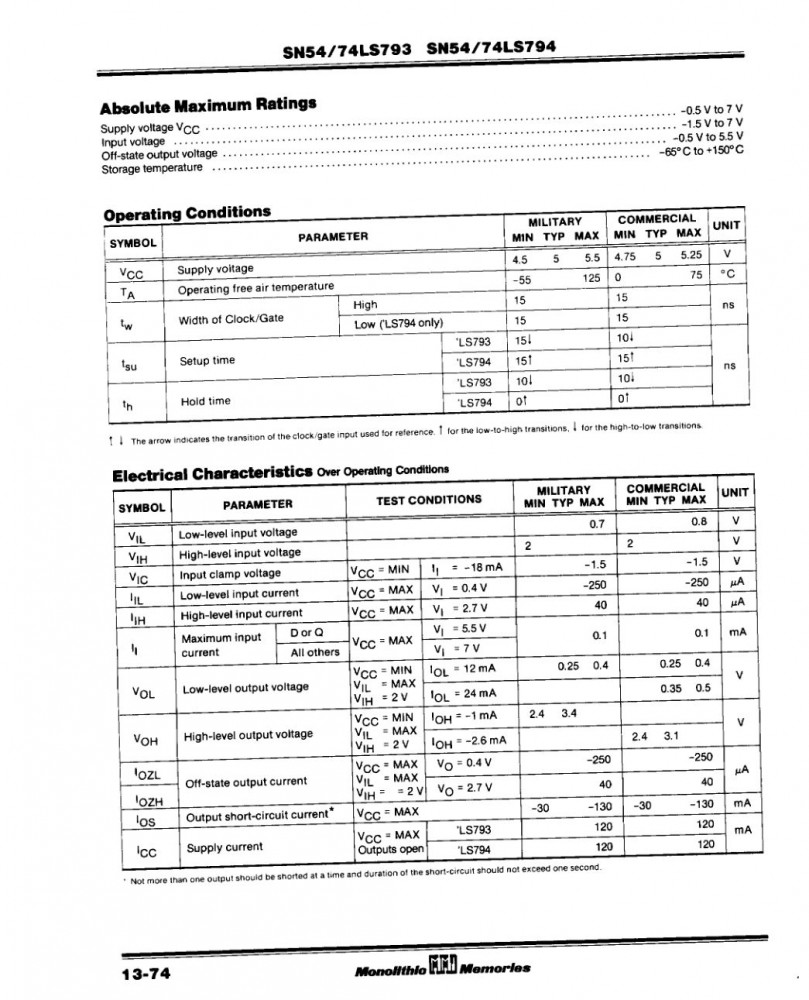 74LS794N datasheet page 4