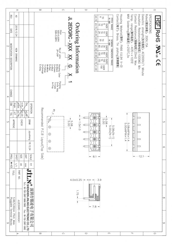 JILN JL2EDGRC-50810G01 technical drawing