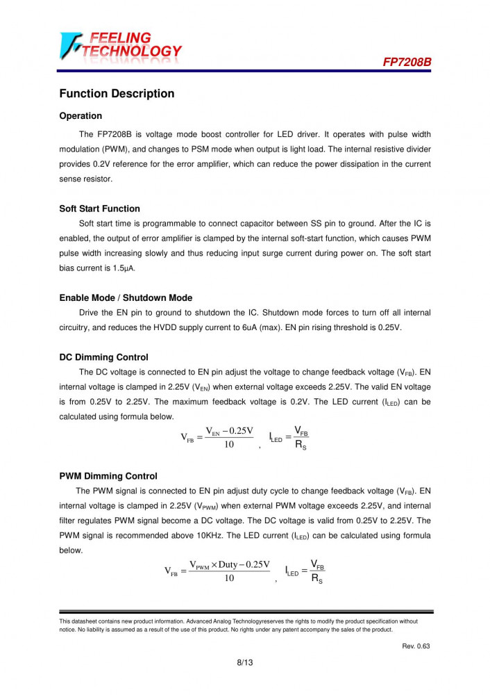 FP7208BXR-G1 datasheet page 8