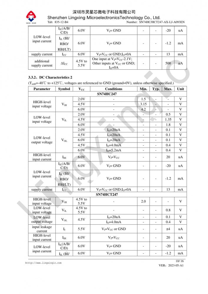 SN74HC247N(LX) datasheet page 10