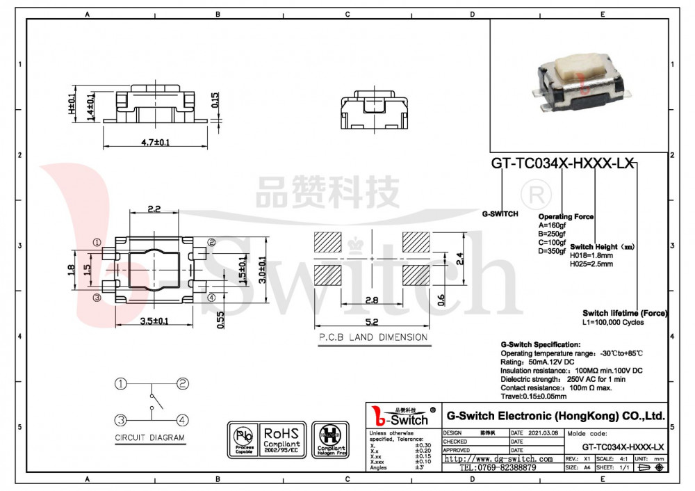 GT-TC034A-H018-L1 technical document