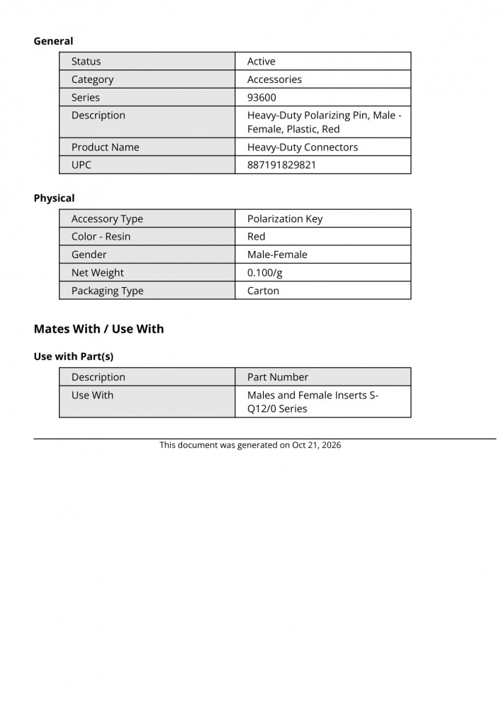 Technical document image 2 for MOLEX 936000060