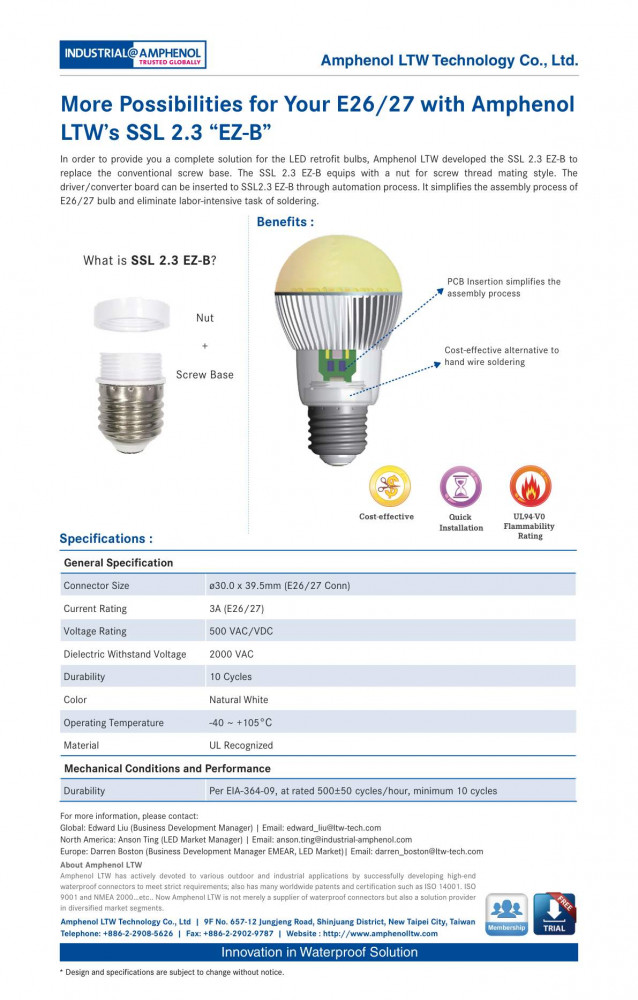 Amphenol LTW SSL 2.3 EZ-B technical document preview
