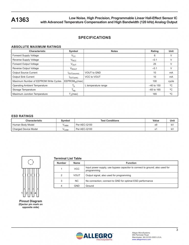 A1363 datasheet page 3