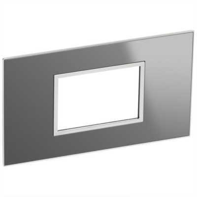 Arteor - British standard plate for 13A fused connection unit - Reflective metal - Glossy stainless steel - Gold finish