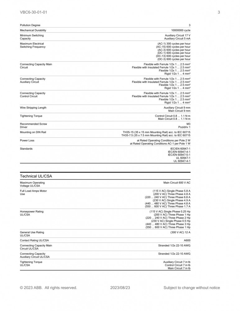 ABB VBC6-30-01-01 technical document page 3