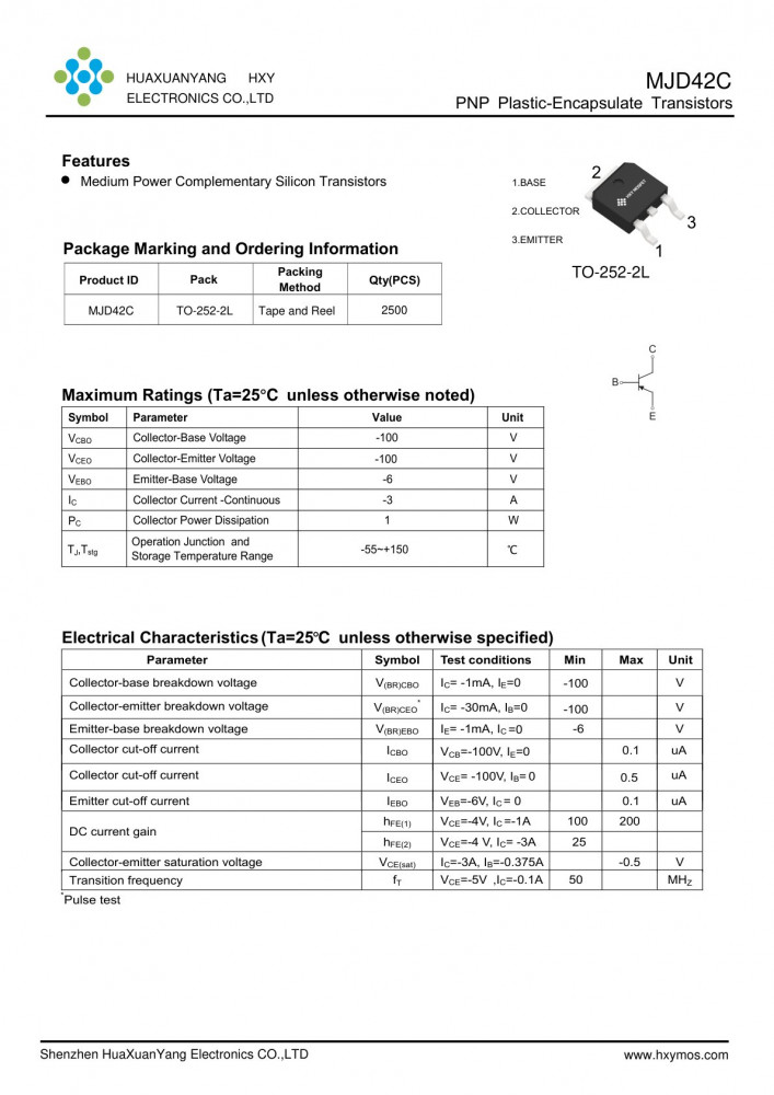 MJD42C datasheet page 1