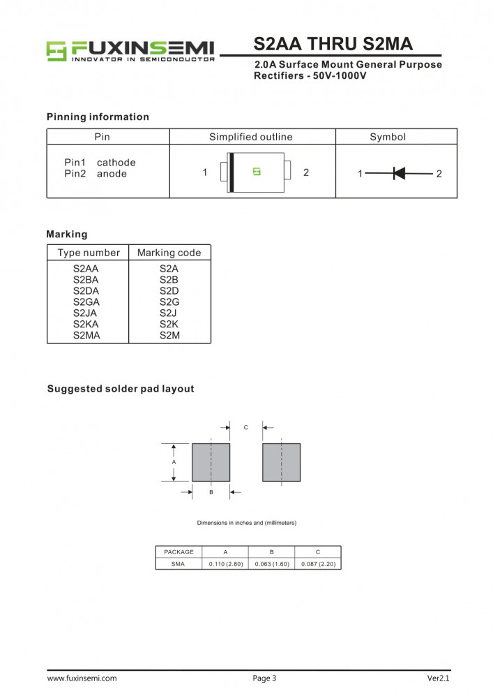 FUXINSEMI S2MA datasheet page 3
