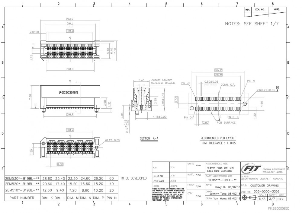 FOXCONN 2EM5A07-B19BL-5F drawing page 2