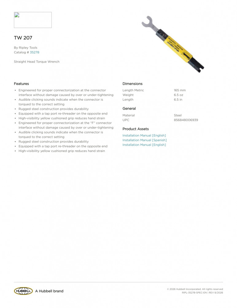 Burndy 35278 product documentation preview