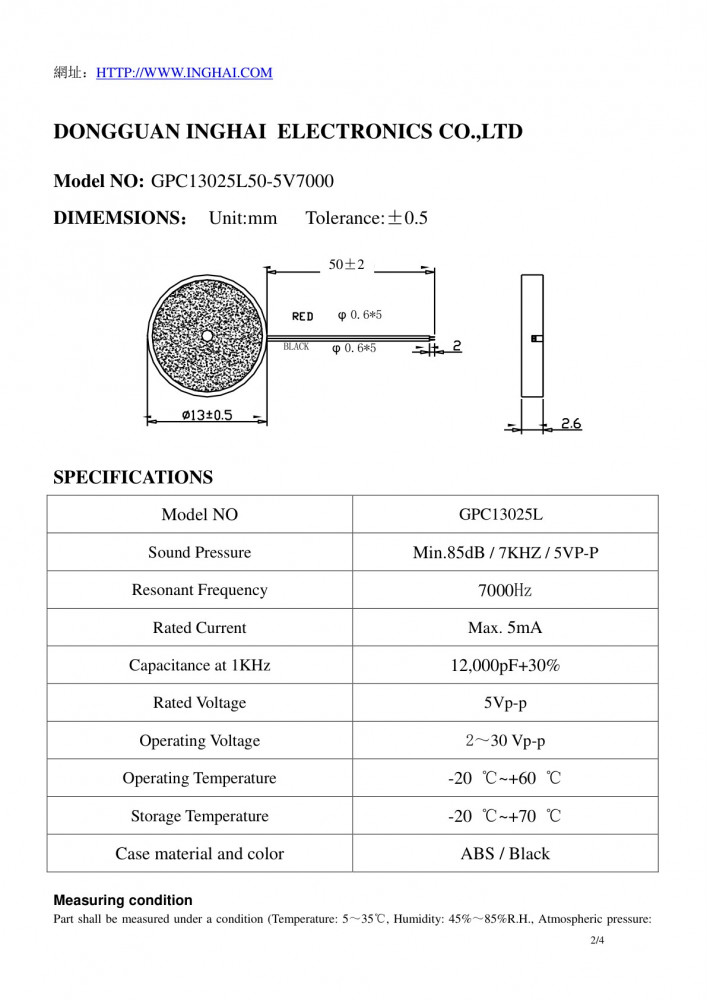 GPC13025L50-5V dimensional drawing page 2