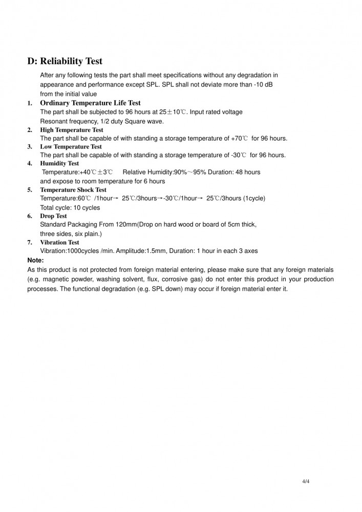 GPC13025L50-5V reliability test page 4