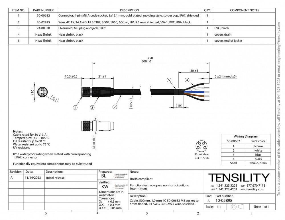 10-05898 product drawing and wiring documentation
