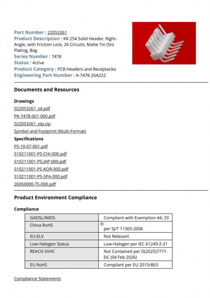 MOLEX 22053261 technical document image 1