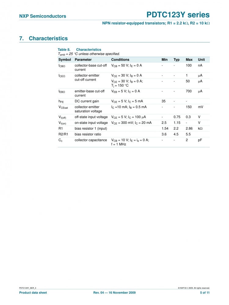 PDTC123Y datasheet page 6