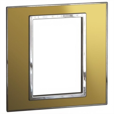 Arteor - British standard plate for switched sockets 1 gang - Glossy stainless steel - Black finish - For 5A 13A socket outlet
