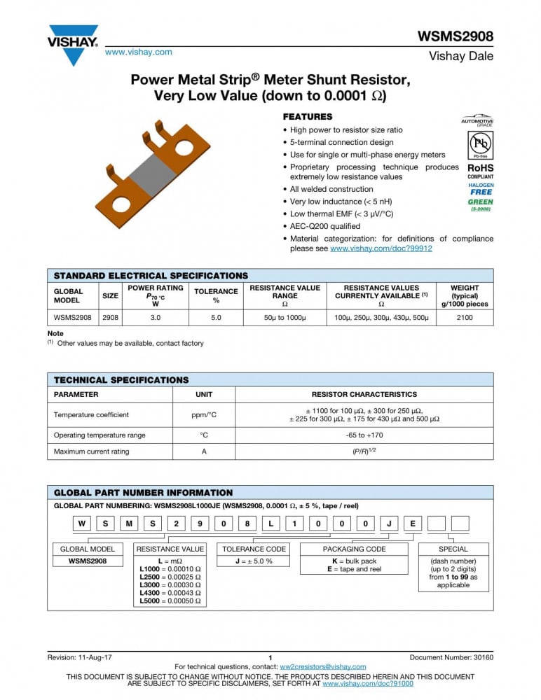 WSMS2908L3000JK datasheet page 1