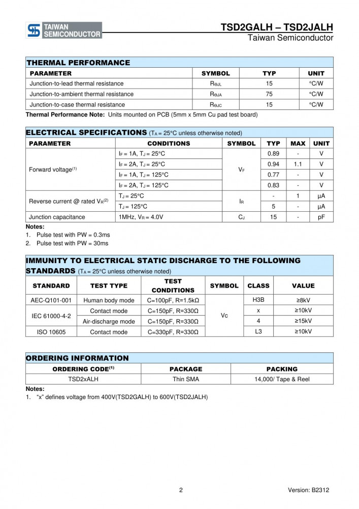 TSD2JALH datasheet page 2