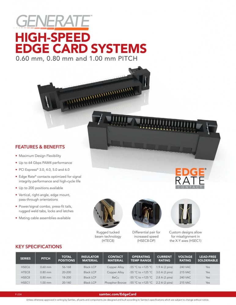 Samtec HSEC8 technical document page 1