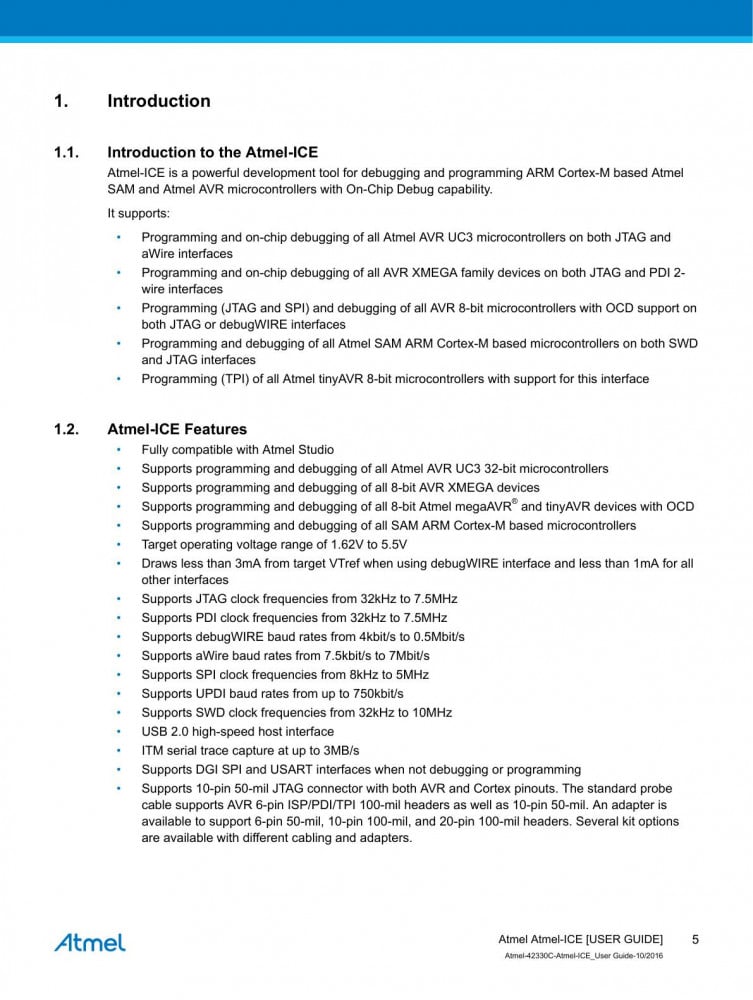 Atmel-ICE documentation page 5