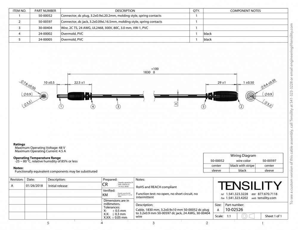 Tensility International 10-02526 product drawing