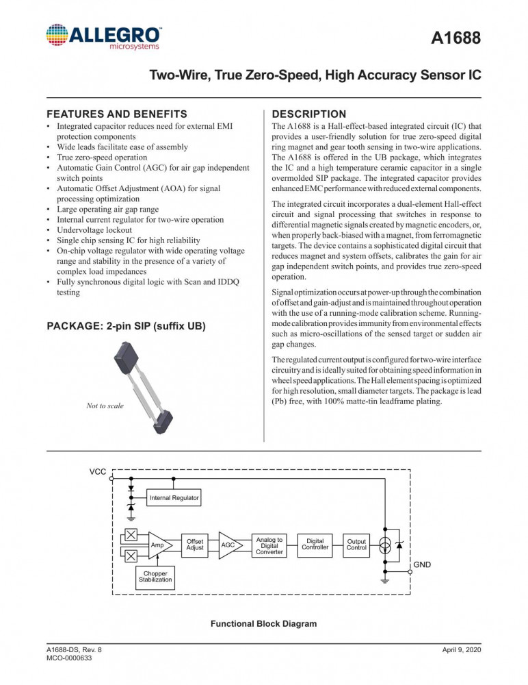A1688 datasheet page 1