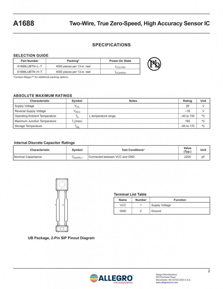 A1688 datasheet page 2